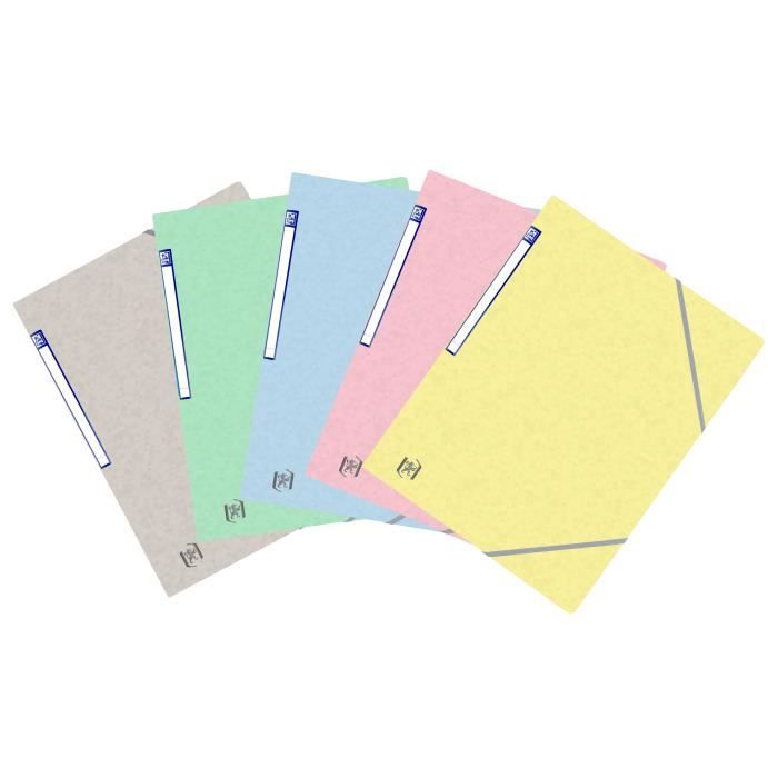 Chemises à Elastique "Top File+" A4 - Pastel - Lot de 5 - Cdiscount ...