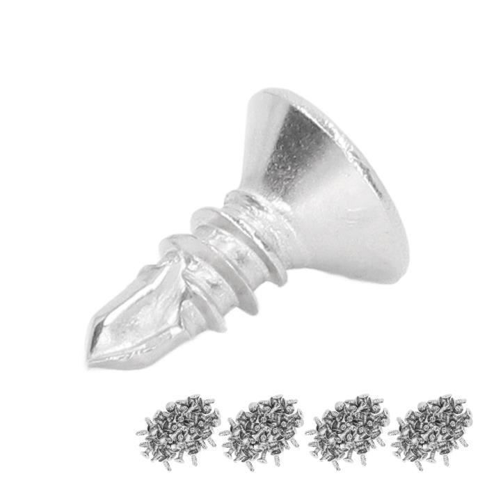 Qiilu vis cruciforme Lot de 200 vis autoperceuses à tête fraisée en ...