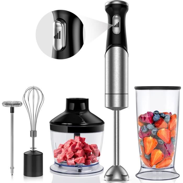 5 En 1 Mixeur Plongeant, 1200W Mixeur À Main En Acier Inoxydable ...