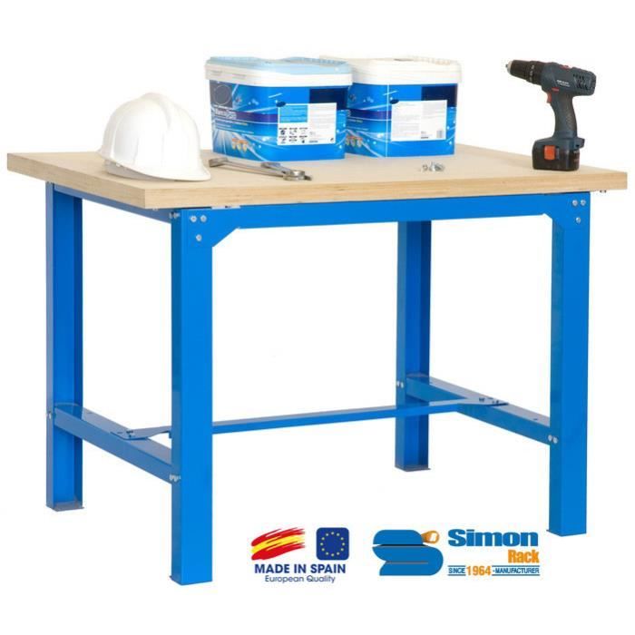 Kit Etabli - SIMON RACK - BT6-1500 - Charge 800 Kg - Bleu/Bois - Cdiscount Bricolage