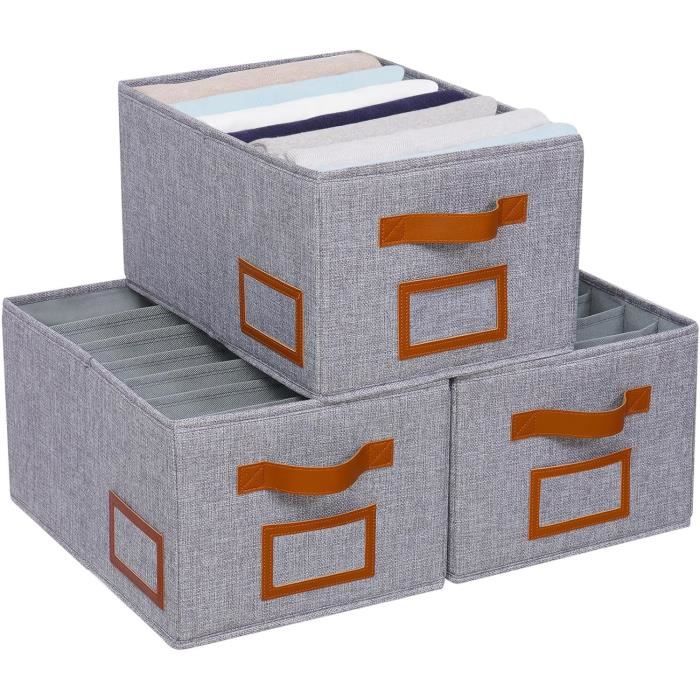 OUTBROS Jeans Boîte de Rangement, 3 pièces Rangement Vetement Placard ...