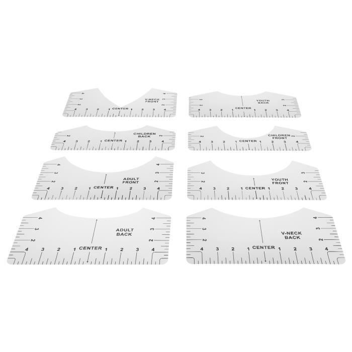 (Round Neck Ruler White) Outil 'alignement Règle De Guidage De T-Shirt ...