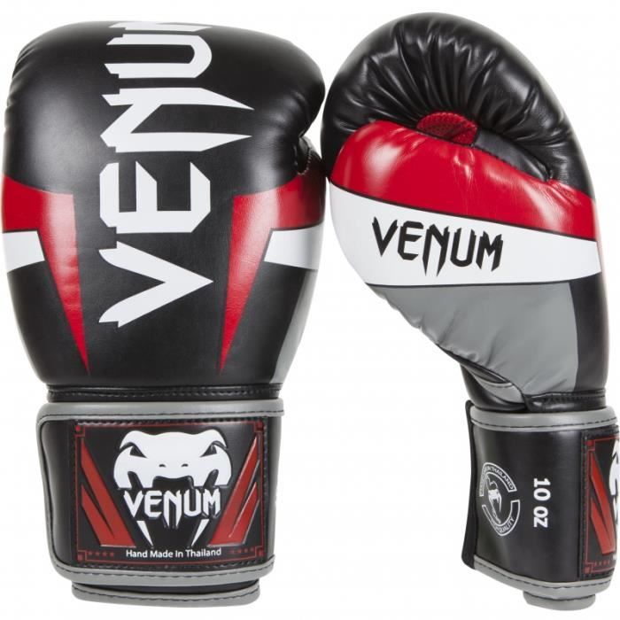 Gants de boxe Venum Elite noir blanc rouge - 14 oz - Cdiscount Sport