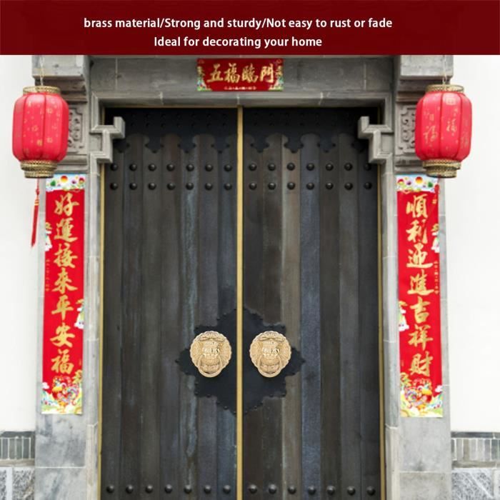 ZJCHAO Chinese Door Knocker, Brass Material Door Knocker Collision ...