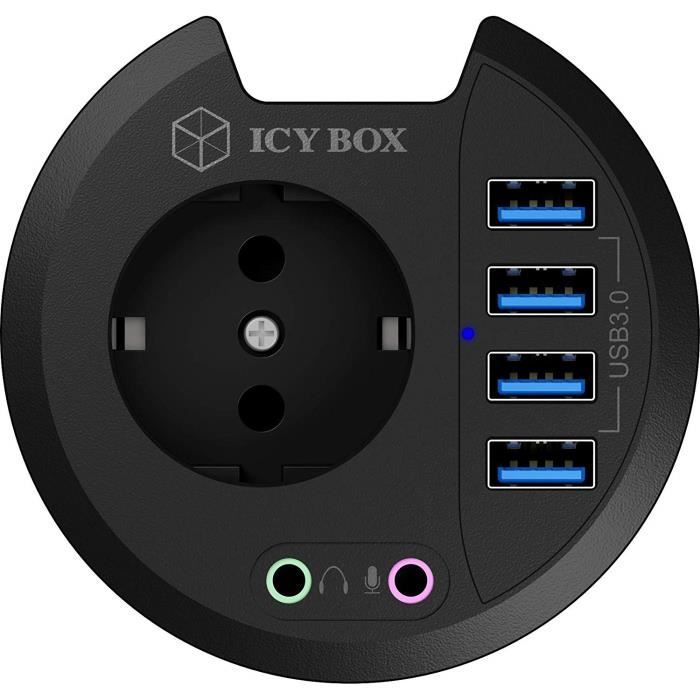 Hubs USB ICY BOX Hub de Table USB 3.0 à encastrer avec hub USB 3.0 et ...
