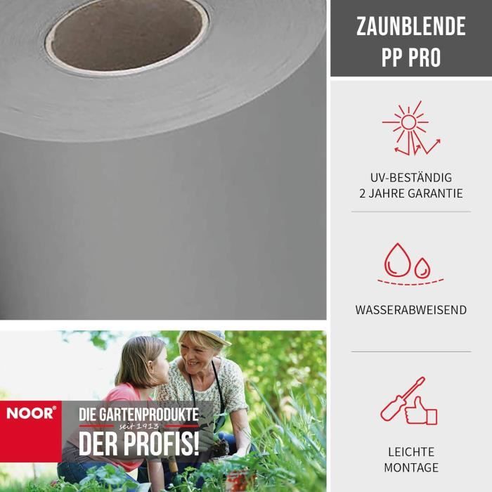 Panneau de clôture - NOOR - PP Pro 650 gm² - Gris Clair - 0,19 x 35 m ...