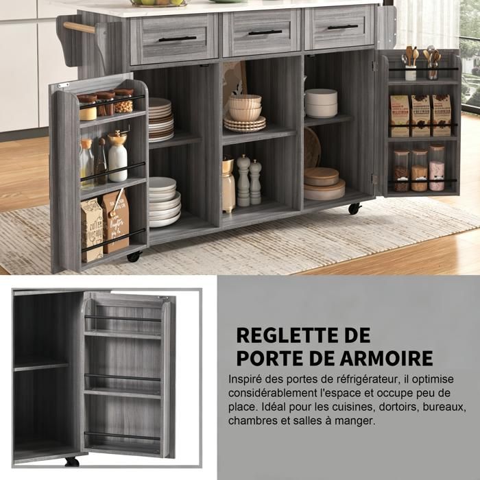 Îlot Central Cuisine Mobile,Desserte de cuisine avec Plan de travail ...