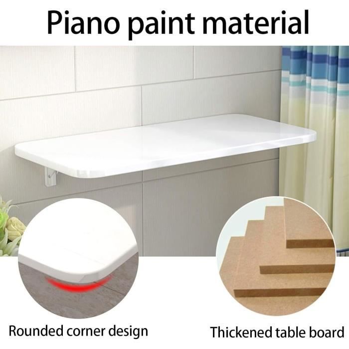 Table Pliante Murale, Bureau Mural Rabattable, Table Pliante Flottante ...
