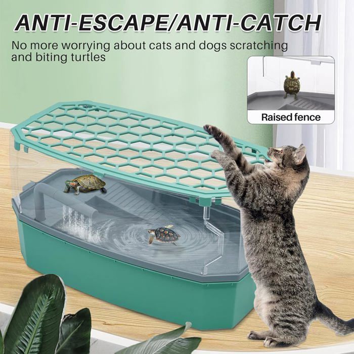 Terrarium pour Tortue avec Plateforme de Repos et Pompe Filtrante ...