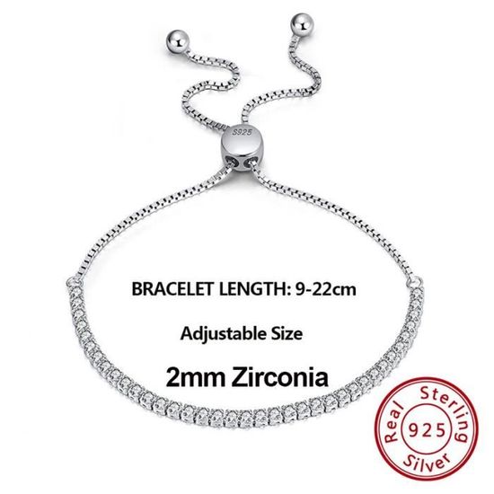 Bracelet de Tennis en zircone pour homme et femme, bijou en argent 925, 2mm, 3mm, 4mm, avec ...