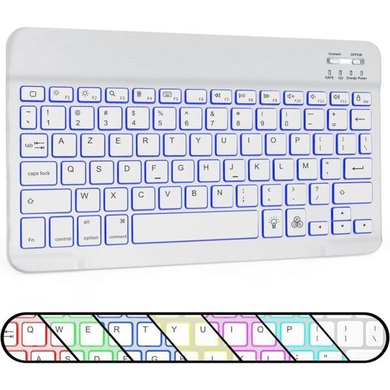 Clavier Bluetooth, Clavier Français Azerty, Clavier Rechargeable Sans ...