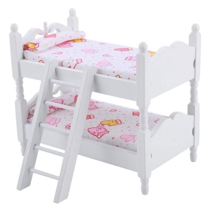 MAISON - ACCESSOIRE MAISON POUPEE Jouets pour Enfants 1:12 Lit Superposé Poupée Maison Mini ...