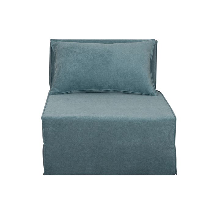 Miliboo - Chauffeuse 1 place convertible en tissu effet velours bleu ...