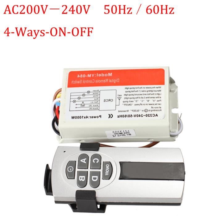 4 ports - Télécommande numérique sans fil à , interrupteur d'éclairage ...