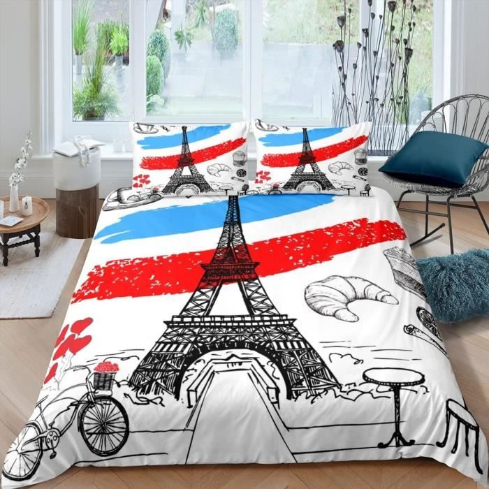 Tour Eiffel Housse De Couette Girls Chic Paris Theme Parure Housse De ...