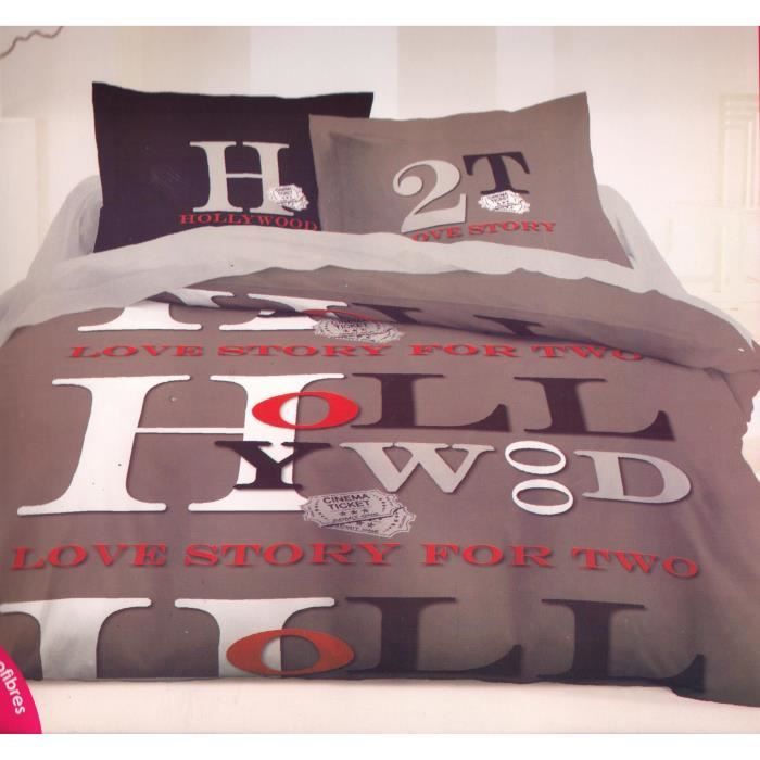 Love story 2 - PARURE DE LIT - Lit 2 places "Grande Largeur" - 4 pièces ...