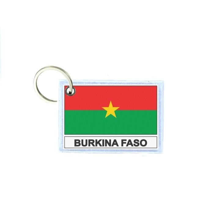 Porte cles clé clefs imprime double face drapeau BF burkina faso ...