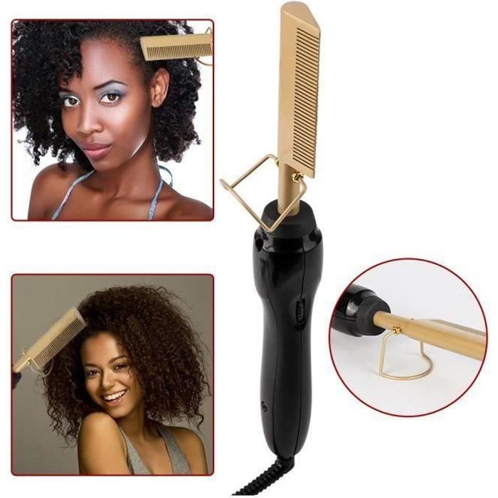 Peigne électrique Lisseur Haute Presse À Chaud Peigne Redressage Électrique Peigne a cheveux ...