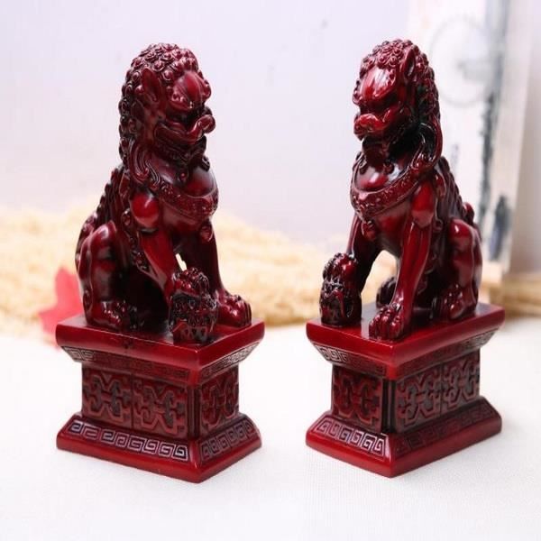 7X4X10CM - Statue du Lion gardien du chien Fu Foo, ornement Feng Shui ...