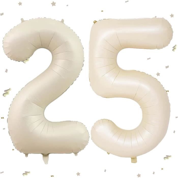 Ballon Chiffre Anniversaire 25 Ballons Numériques En Aluminium,100 Cm ...