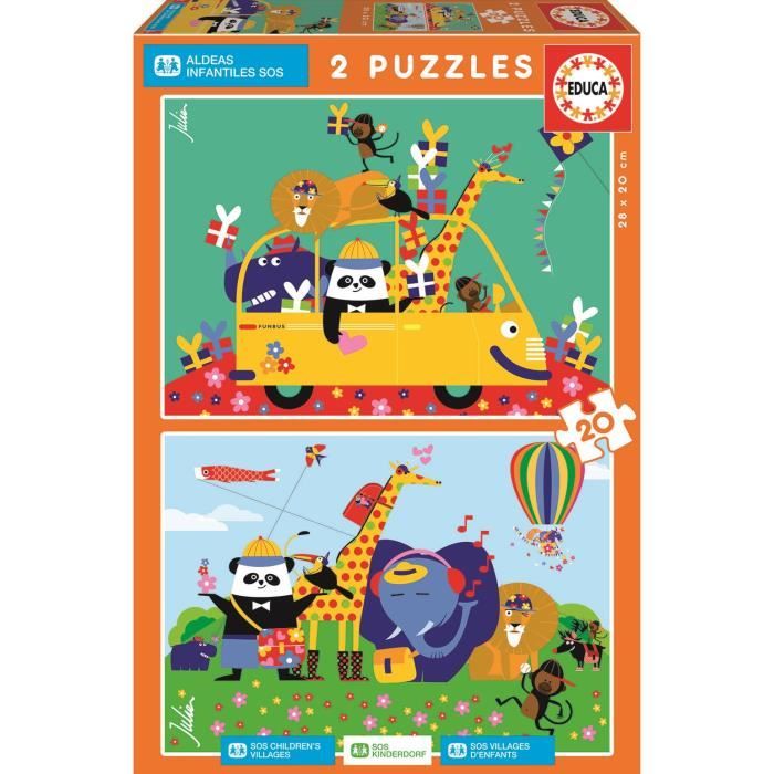 Puzzle EDUCA 2x20 pièces SOS Villages d'Enfants - Julien Chung ...