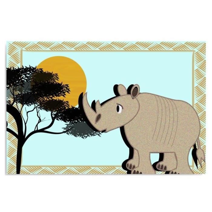 Tableau Image Toile Cadre Décoration murale Canevas Rhinocéros 40x30 ...
