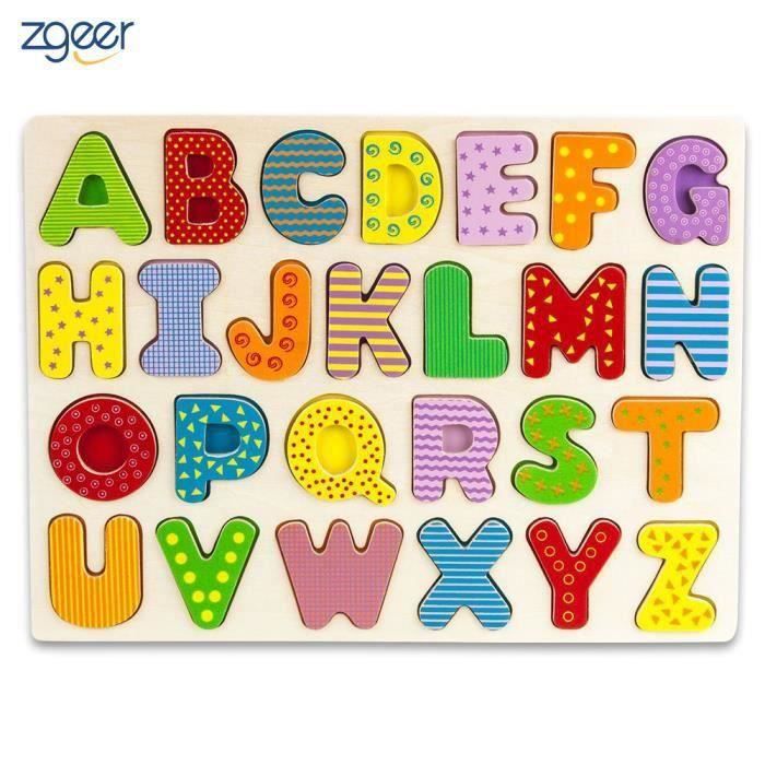NANWAD-Puzzle Alphabet Puzzle à encastrer Alphabet en bois - Cdiscount ...
