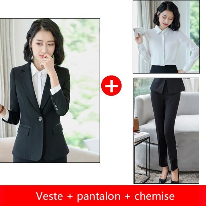 Costume Femme de marque Costume d'interview Revers Costume de travail ...