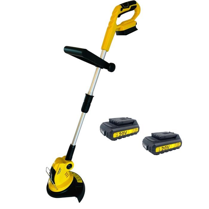 Coupe Bordure à batterie NEMURA 20V + 2 Batteries 2Ah + Chargeur rapide ...