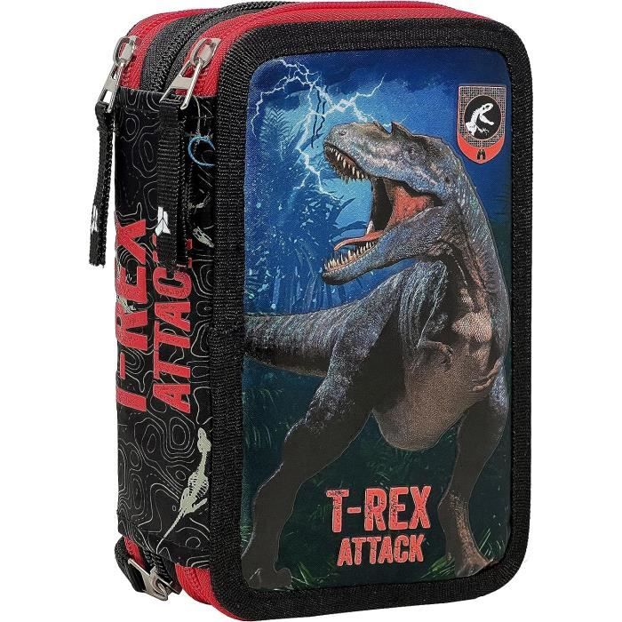 Julian Ross Dinosaure T-Rex Rouge Trousse Triple, 3 Compartiments, feutres, Crayons, Accessoires ...