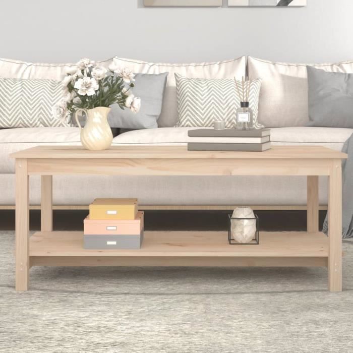 HOP-Table basse 110x55x45 cm Bois massif de pin-HOP822272 - Cdiscount ...