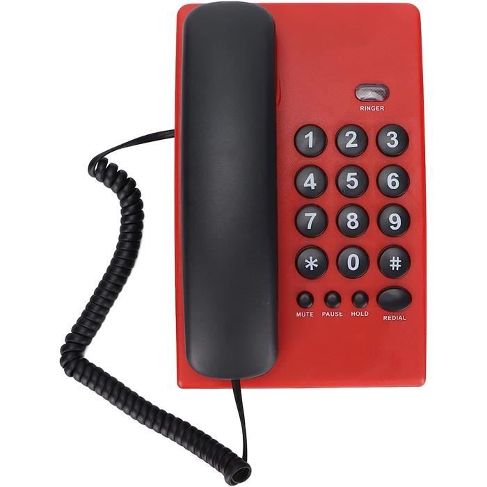 Téléphone De Bureau Filaire, Téléphone Fixe Multicolore Avec Double ...