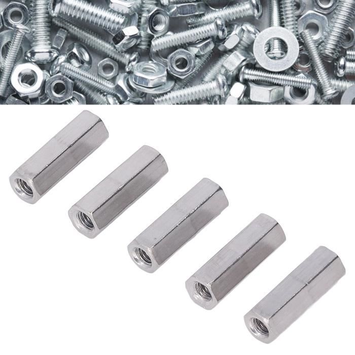 Écrou de couplage hexagonal - VBESTLIFE - M6x1 - Acier inoxydable 304 - Lot de 10 - Longueur 30 ...