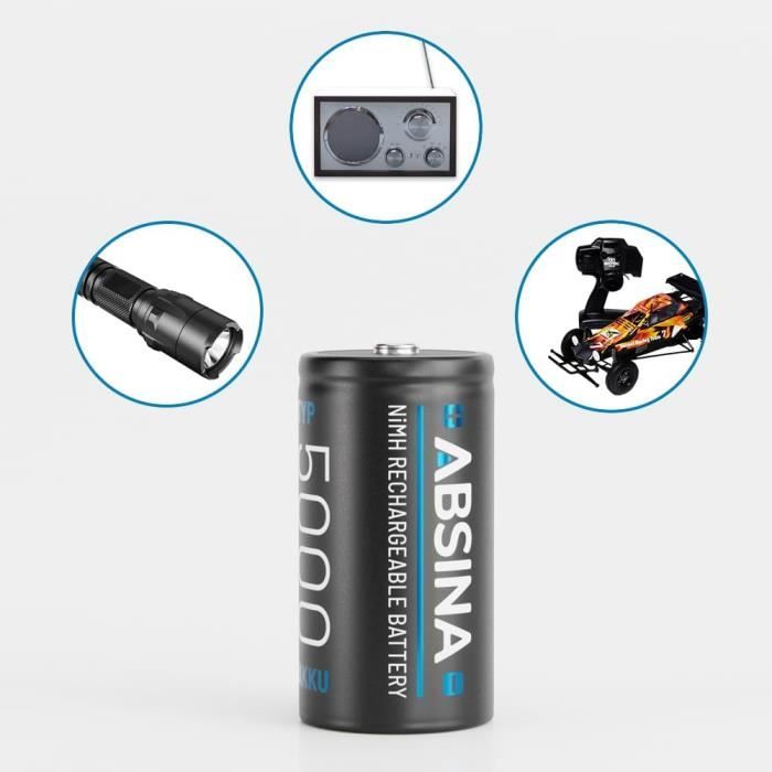 8X Pile Type C Rechargeable 5000 à Faible Auto-Décharge - Pile LR14 C ...