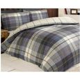 Housse de couette double - Tartan Carreaux - Coton brossé - 200 x 200 ...