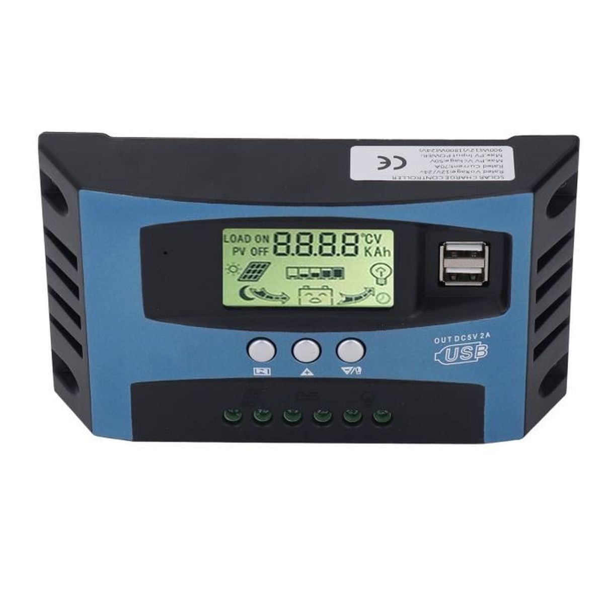 Contrôleur de charge solaire MPPT Tracking Charging Real Time Digital Display Solar PV Charge ...