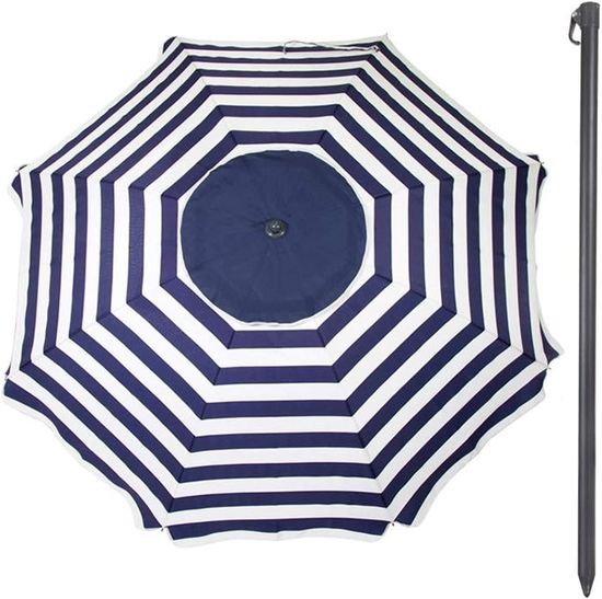 Parasol 240 cm Protection UV30 Double Toit Beach Rayures Marines.[Z344 ...