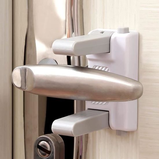 Bloque Poignee de Porte Enfant (2 Pièces), Serrures De Poignée De Porte Pour Tout-petits, Verrou ...
