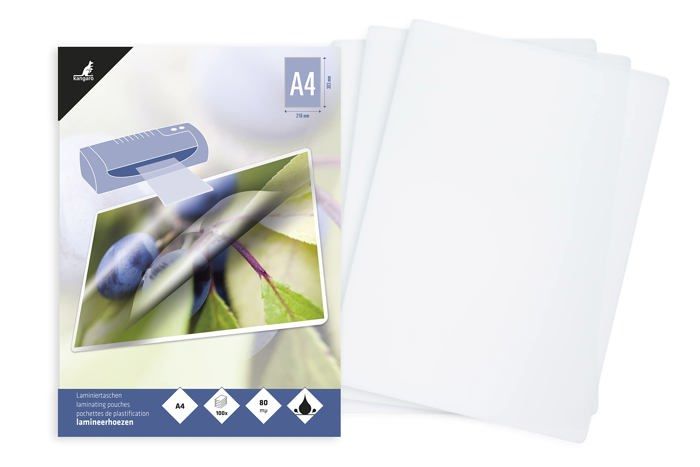 Feuilles de plastification A4 Kangaro K-16007 — Lot de 100, 80 microns ...
