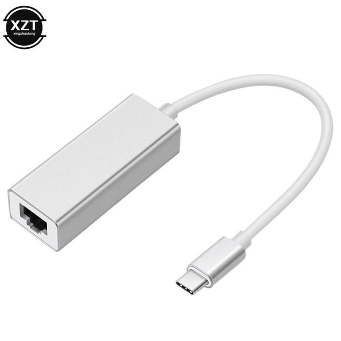Argent - Adaptateur Externe Filaire Usb Type-c Vers Ethernet Rj45 ...