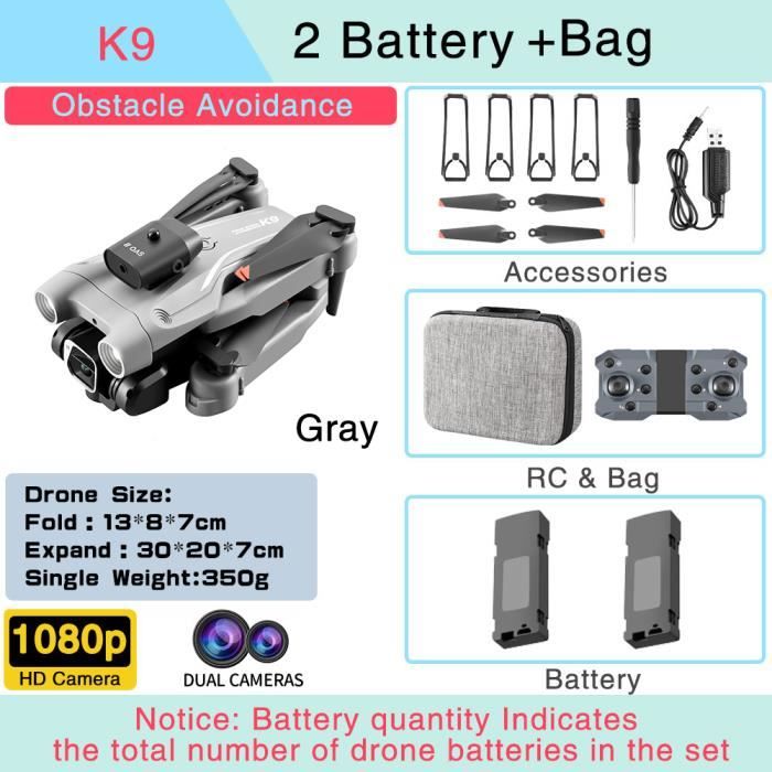 1080P GY OA 2B - K9 Drone Professionnel Mini Caméra 4K, Évitement ...