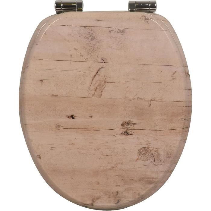 Abattant De Wc En Mdf Light Wood Avec Charnières En Acier Inoxydable ...