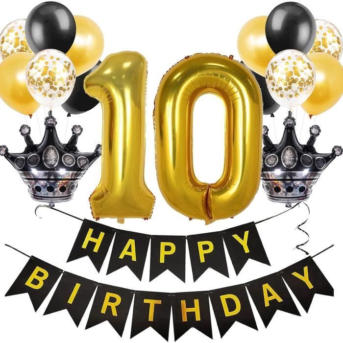 Decoration Anniversaire 10 Ans Garçon, Ballon 10 Ans Anniversaire Fille ...