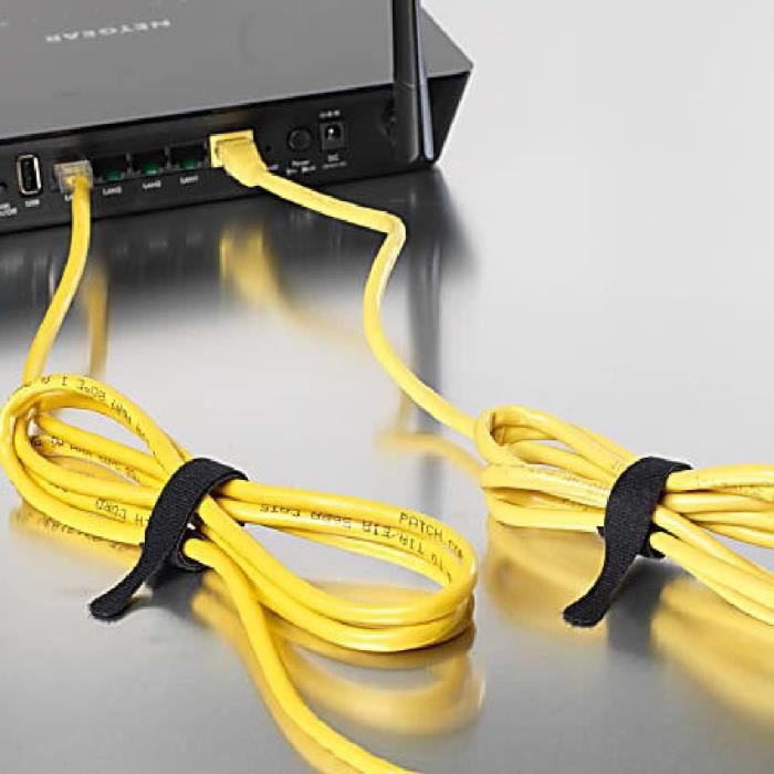 Cable Serre-Câbles électriques 100 Pcs Réutilisables Serre Cable Velcro, attache câble ...