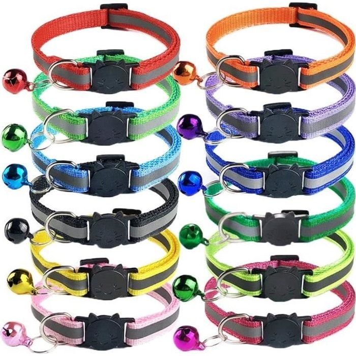 12 Pièces Collier pour Chat Chats Anti Étranglement Chatons Chiots ...