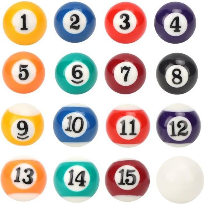Mini boule de billard, boule de billard 2,5 cm, mini 2,5 cm 16 pièces ...