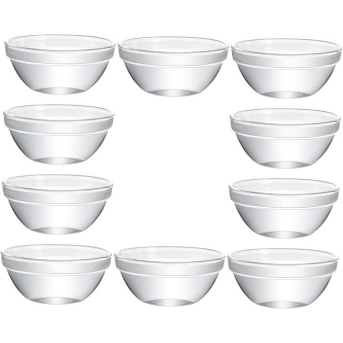 10 Pièces Bol En Verre Transparent Soupiere En Verre Sucrier En Verre ...