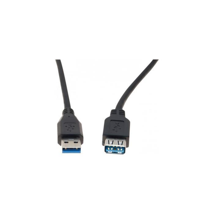 Rallonge USB 3.0 type A / A noire - 5,0 mètres - Cdiscount Informatique