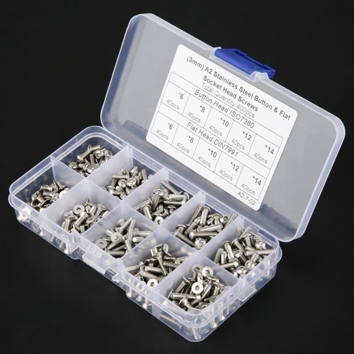 Duokon vis plates 400pcs M3 304 Pan en acier inoxydable et vis d ...