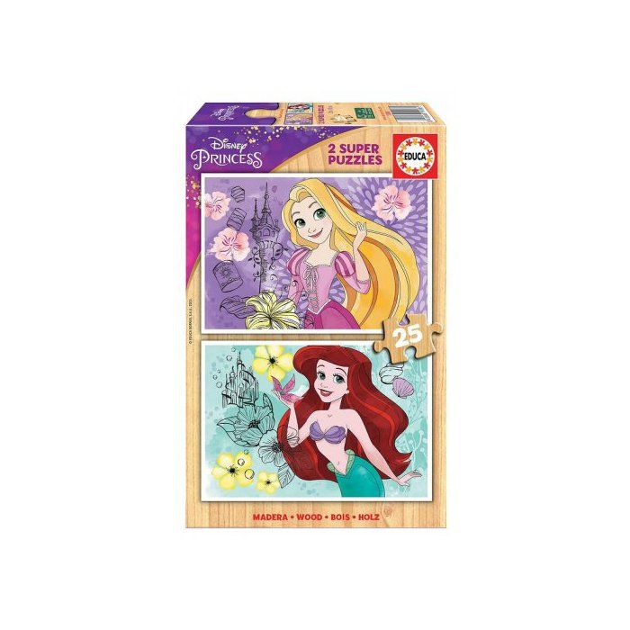 Pack Super puzzles 2 x 25 pieces Disney Princesses : Raiponce et Ariel ...